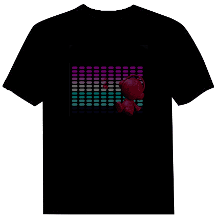 El T-shirt Sound Activated Flashing T Shirt Light Up Down Music Party ...